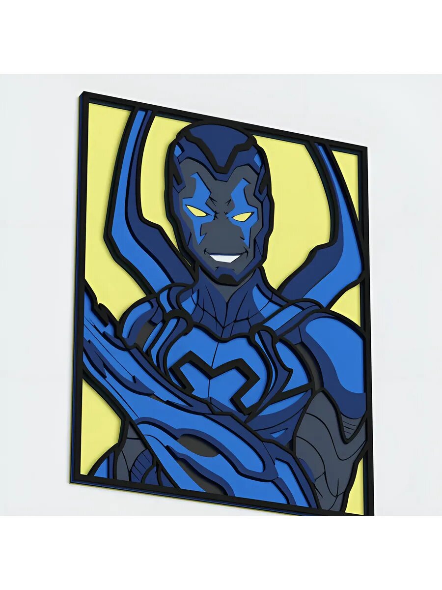 3D Картина по номерам из дерева Синий Жук, 23x30 см