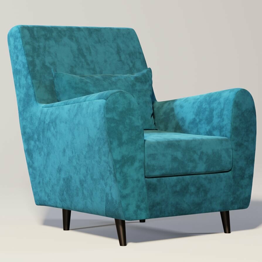 Кресло Легаси фабрика W&B, для отдыха, Плюш 17, Цвет кресла: бирюзовый