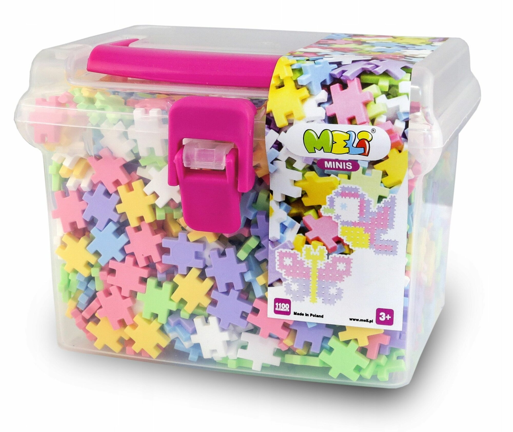 Конструктор пластиковый Meli Minis PASTEL Travel Box 1100эл. - Мели 50316
