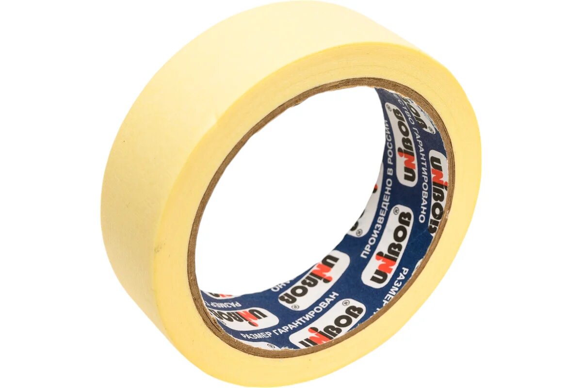 UNIBOB малярная клейкая лента 30 мм x 25 м, маскировочная рулонная лента 214978