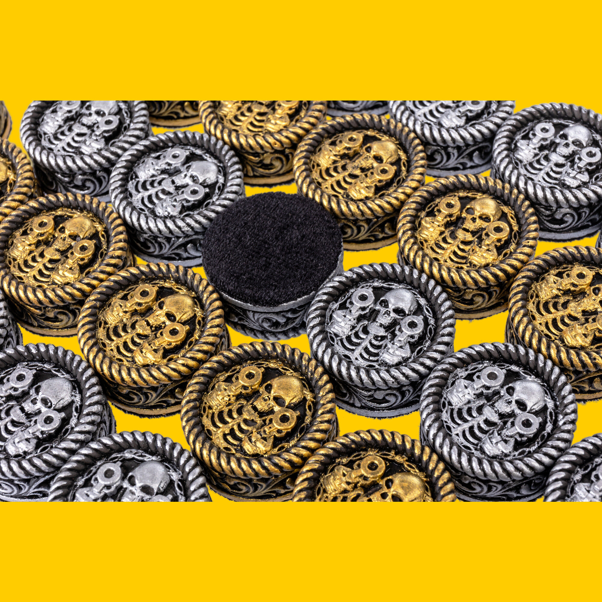 Фишки для нард 25 мм Скелет (мраморная крошка)