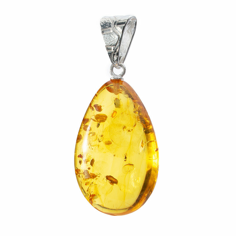 Подвеска, серебро, 925 проба, янтарь