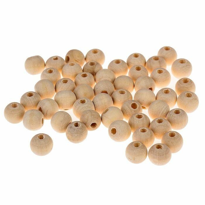 Набор бусин Sima-land D 10 мм, дерево, 15 гр, без покрытия