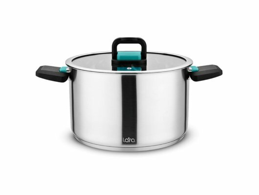 Кастрюля LARA LR02-244 изумруд 22см/5л/складные ручки