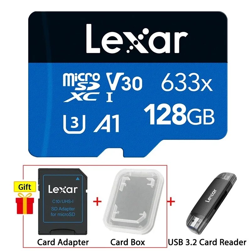 Lexar Micro SD карта памяти 32/64/128/256/512 ГБ 128GB-USB 3.2