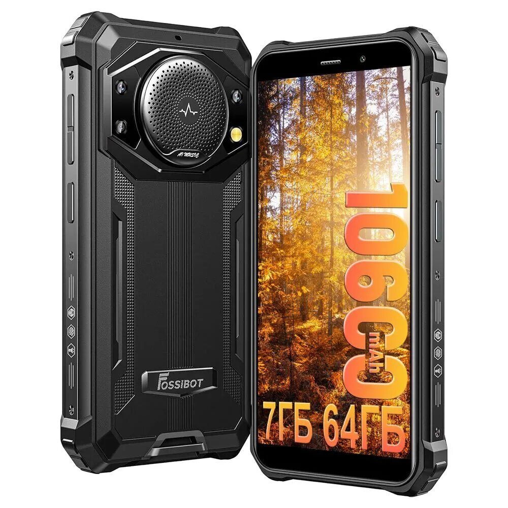 Смартфон Fossibot F101P, 3 камеры, 8 ядер, Android 13, экран 1440x720, 64ГБ, черный