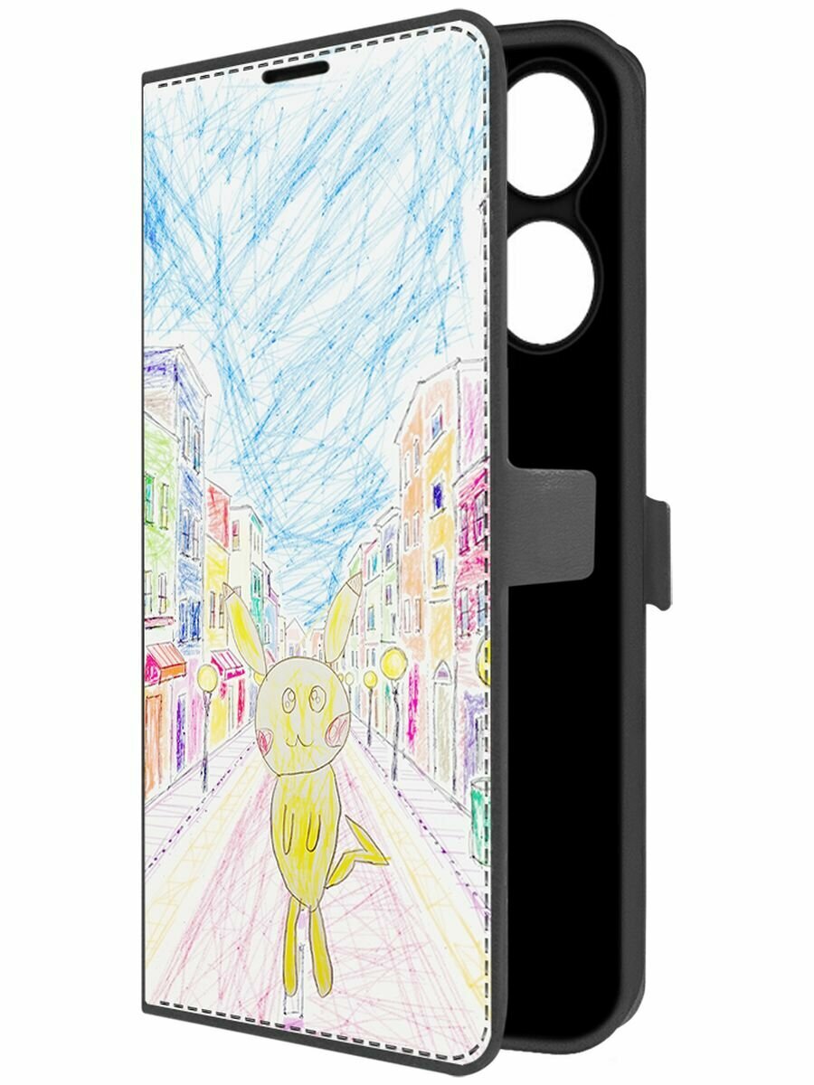 Чехол-книжка Krutoff Eco Book для INFINIX Hot 40 Покемон (черный)