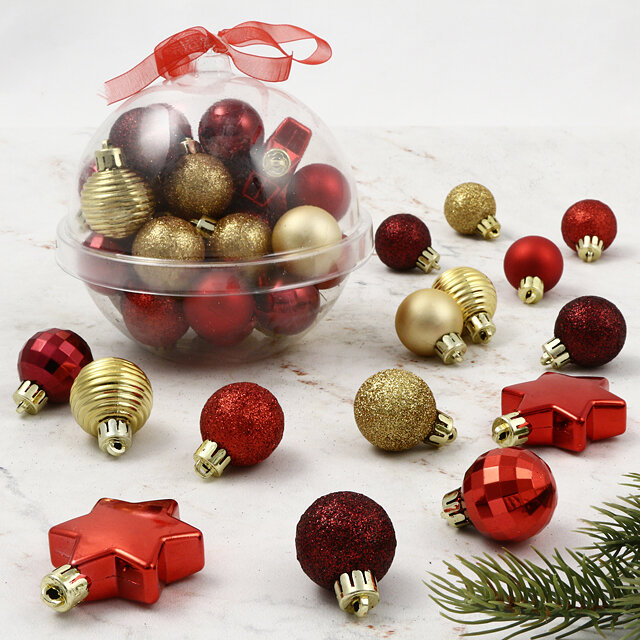 Набор елочных мини-украшений Christmas Gift: Золотая осень, 30 шт, пластик, Kaemingk (Кейминг), 029220