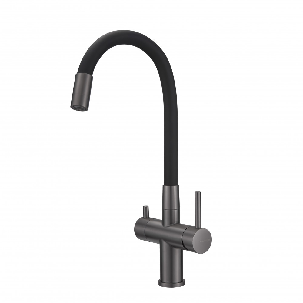 Смеситель для кухни Milacio Ultra MCU.560. GM вороненая сталь