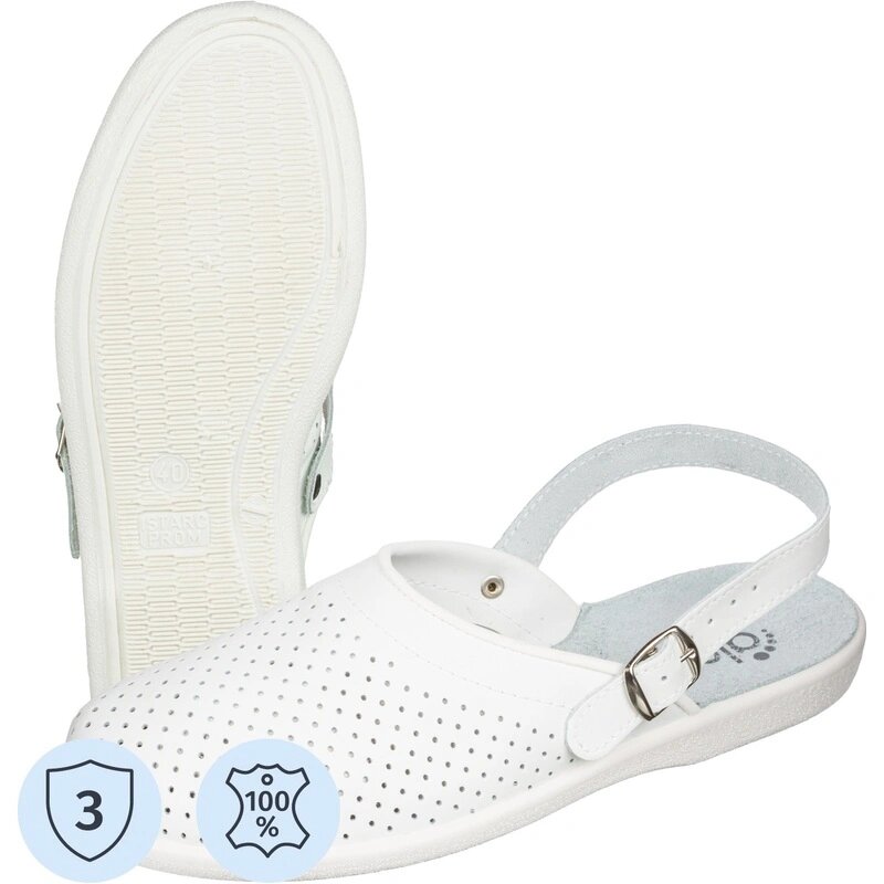 Сабо мужские алми (арт. 7202-00101) Павел, белые, р.45