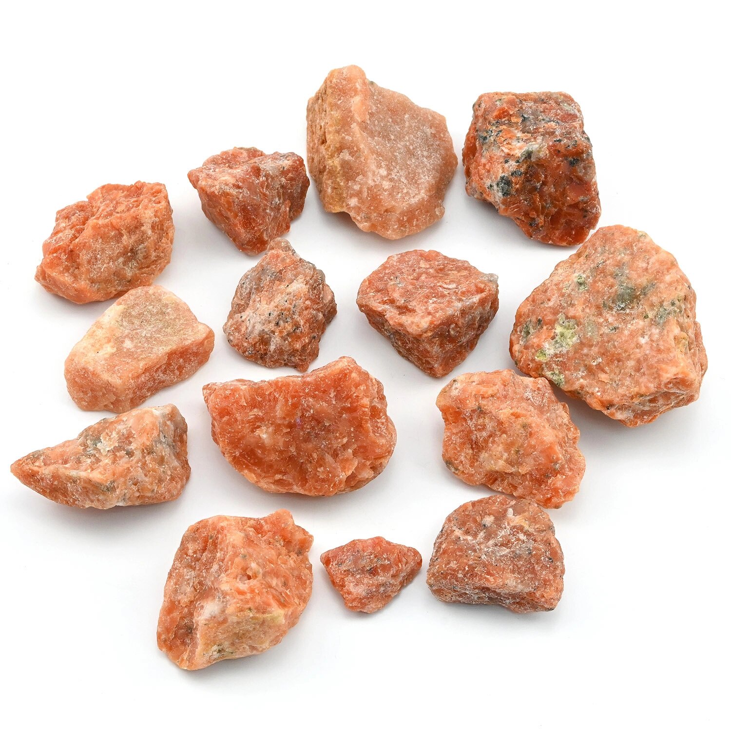 Солнечный камень необработанный галтовка фракция 20-40мм, упаковка 500г .