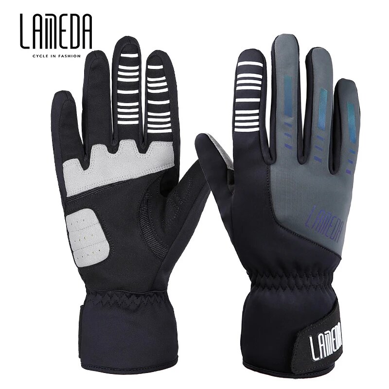 LAMEDA Термоперчатки зимние микрофибра мужские женские Черный, М, Gray