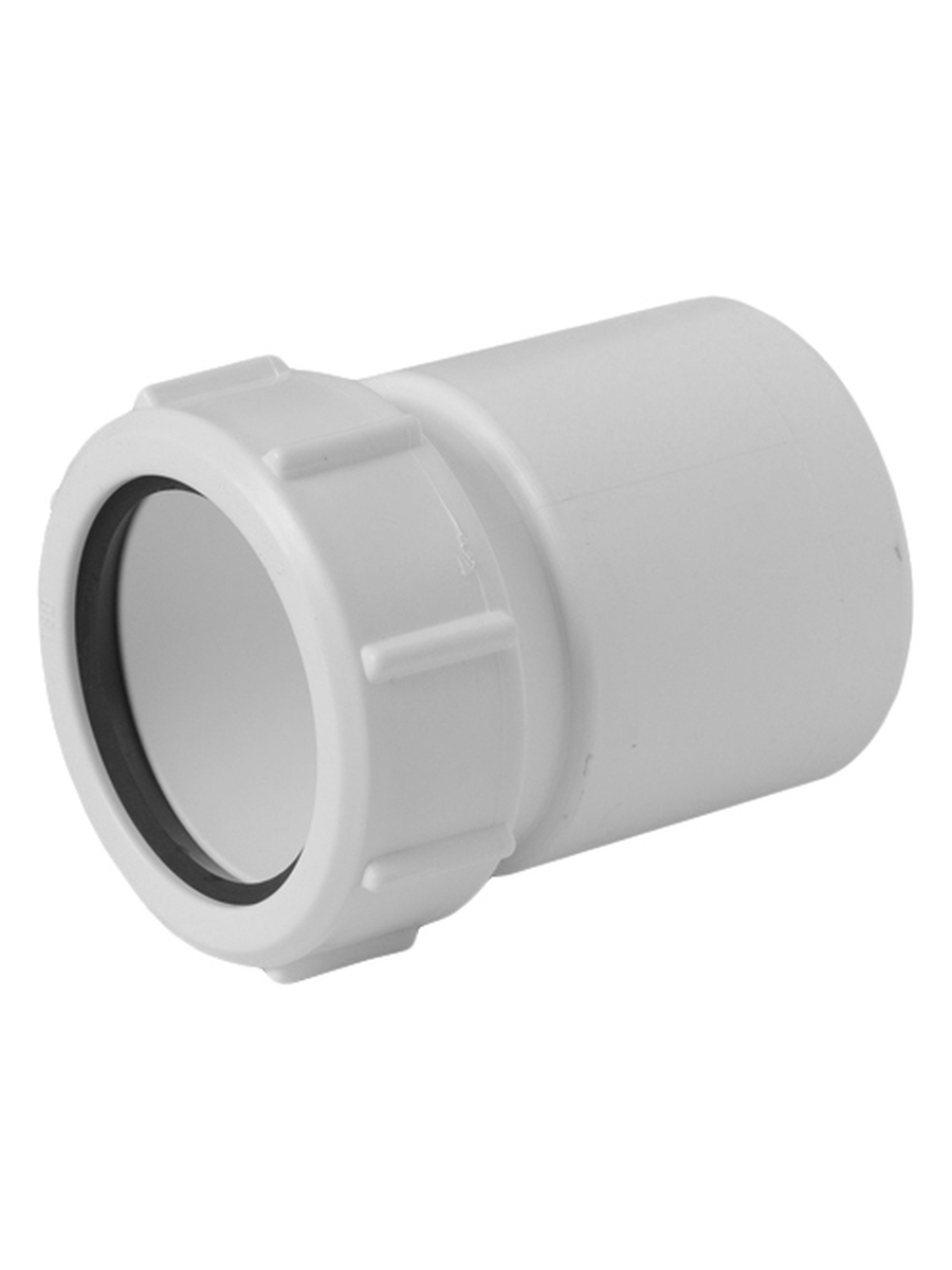 Переход с 50мм (гладкий выход) на 40мм (компрессионный выход) с обжимной гайкой 5040J-WH