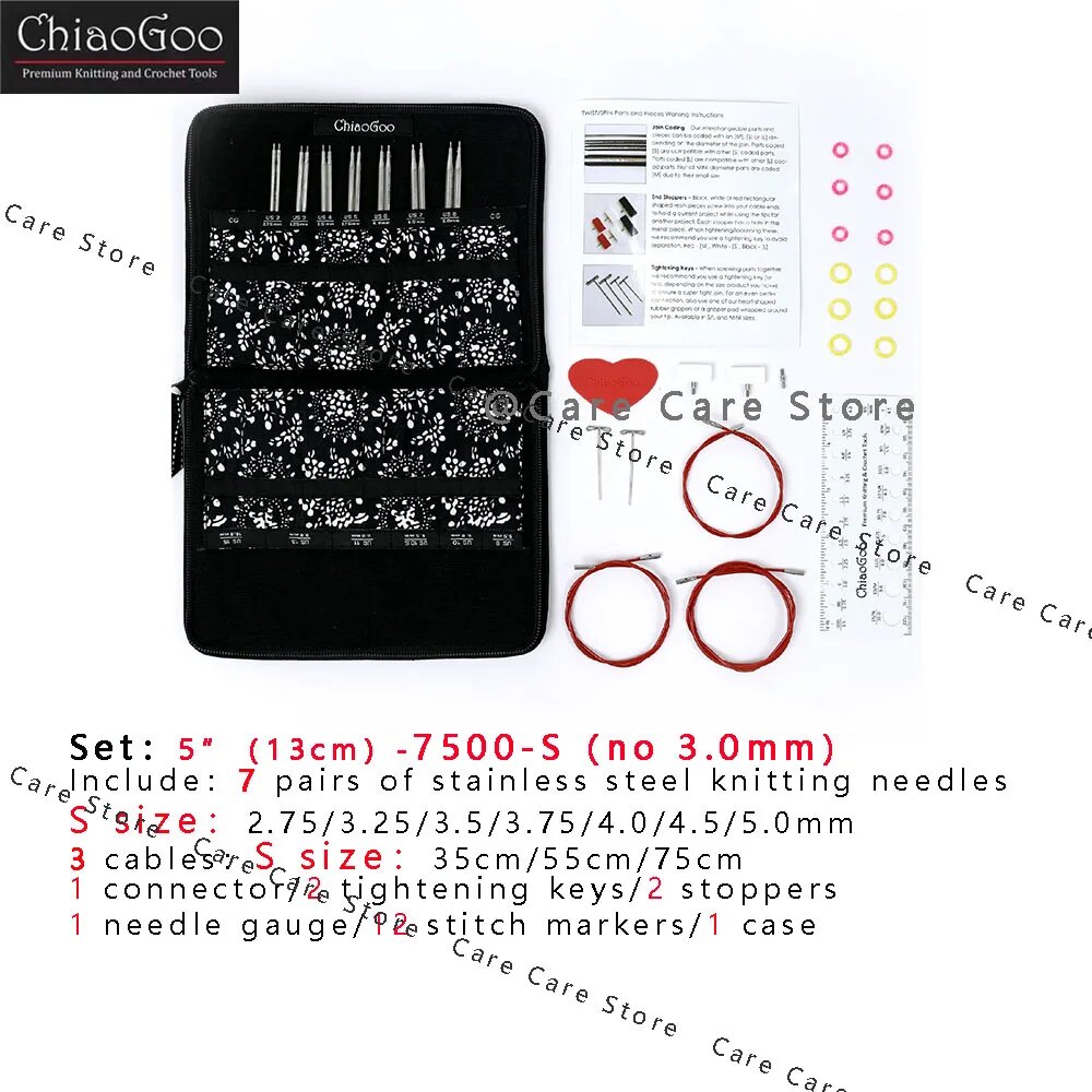 ChiaoGoo TWIST набор спиц для вязания из нержавеющей стали