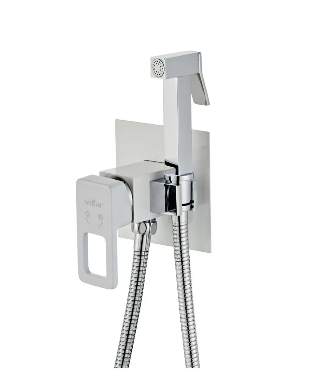Смеситель для биде скрытого монтажа с лейкой и шлангом цвет белый V353551-F от бренда Vieir
