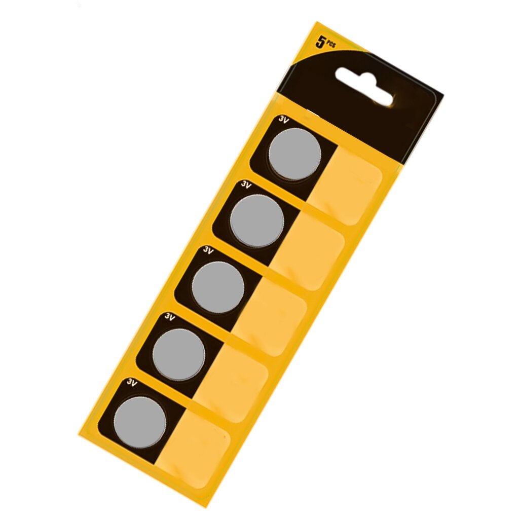 Упаковка из 5 Литиевых Батареек CR2032 3V Для часов, Ключей От машины, Материнских Плат, Мелкой Электроники Повседневного использования