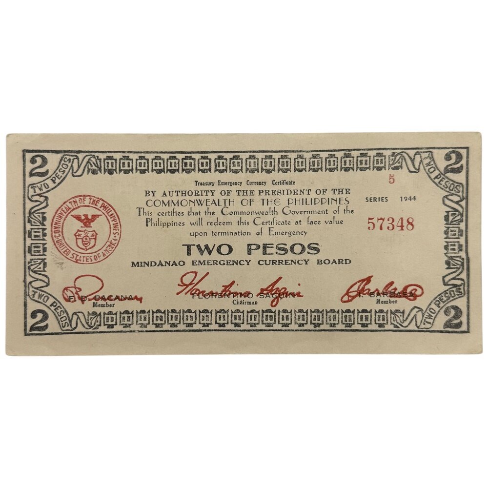Филиппины, Минданао 2 песо 1944 г. (Серия 5)