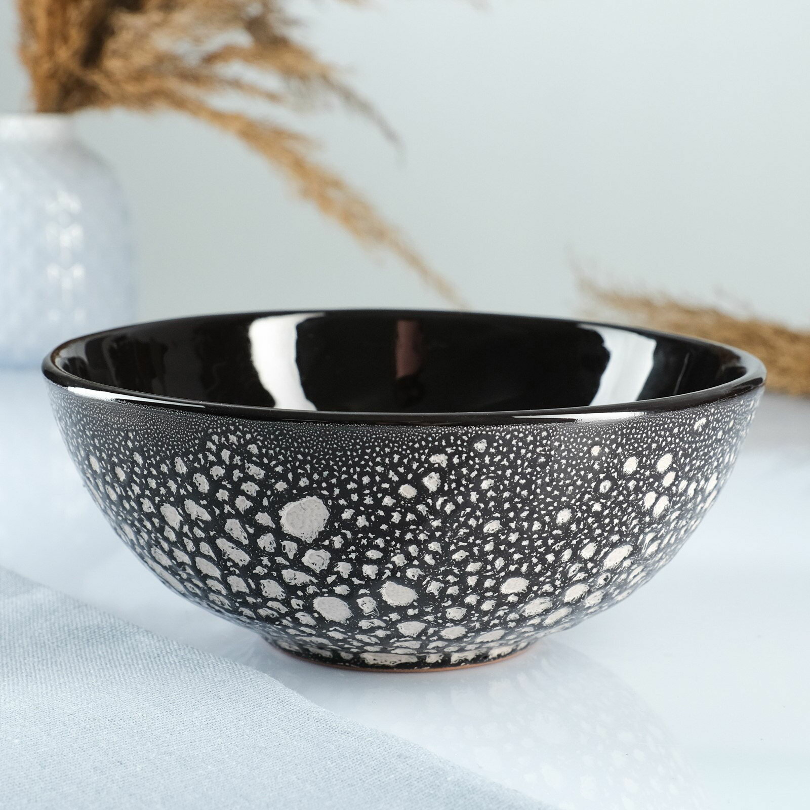 Салатник "Удачный средний", 1 л, 18x7.5 см, мрамор, особенности: глазурованные