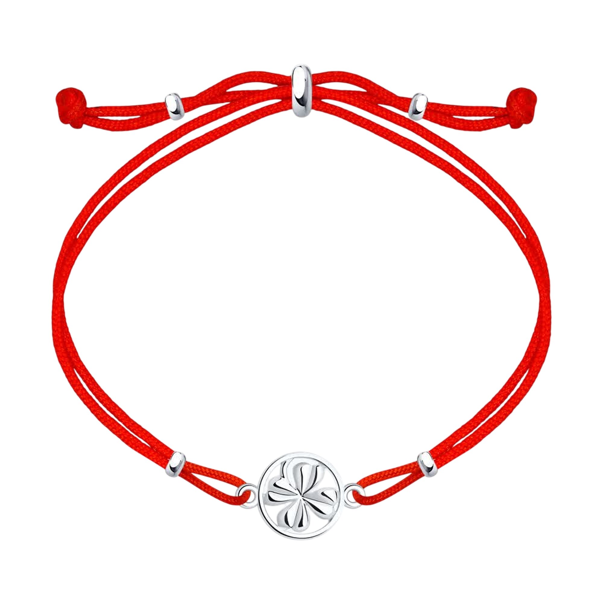 Браслет-нить, серебро, 925 проба, родирование