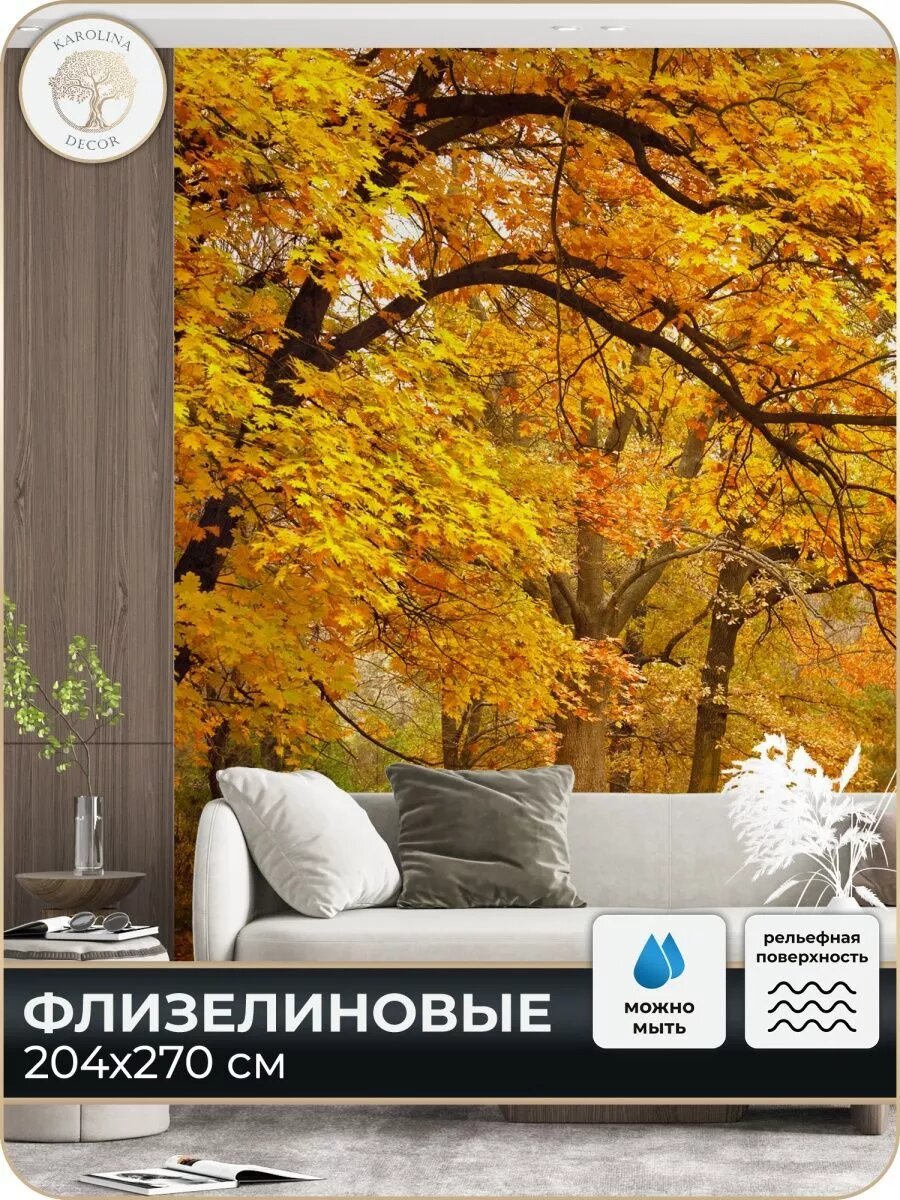 Фотообои Осенний Лес для зала в спальню на кухню 200х270