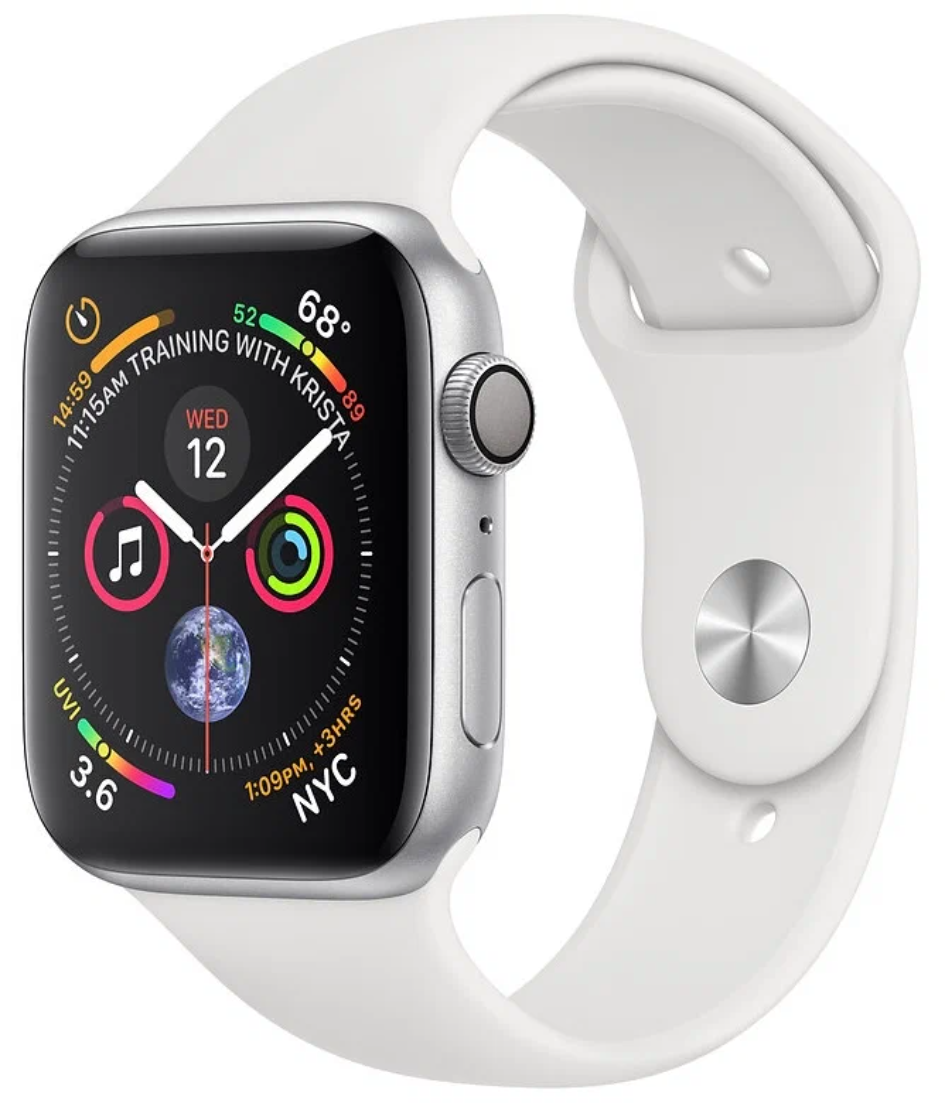 Умные часы A pple Watch Series 4 GPS 40мм Aluminum Case with Sport Band 40 мм Aluminium Case GPS RU, серебристый/белый