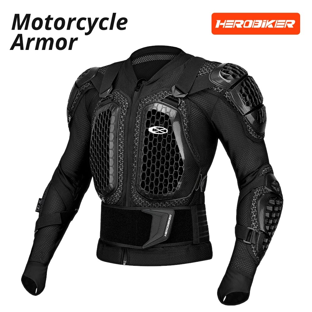 Броня для внедорожного мотоцикла унисекс с защитой груди и спины, дышащая, устойчивая к истиранию, ударная экипировка для мотокуртки XXXL, MC1022 Black