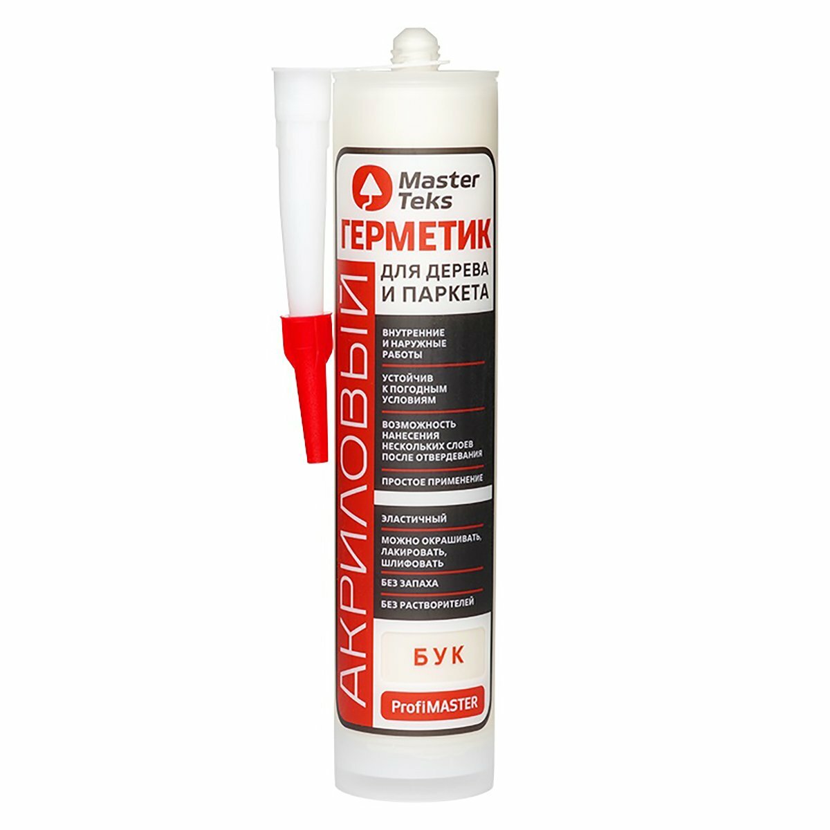 Акриловый герметик для дерева и паркета MasterTeks Profimaster 9782339, 290 мл, бук