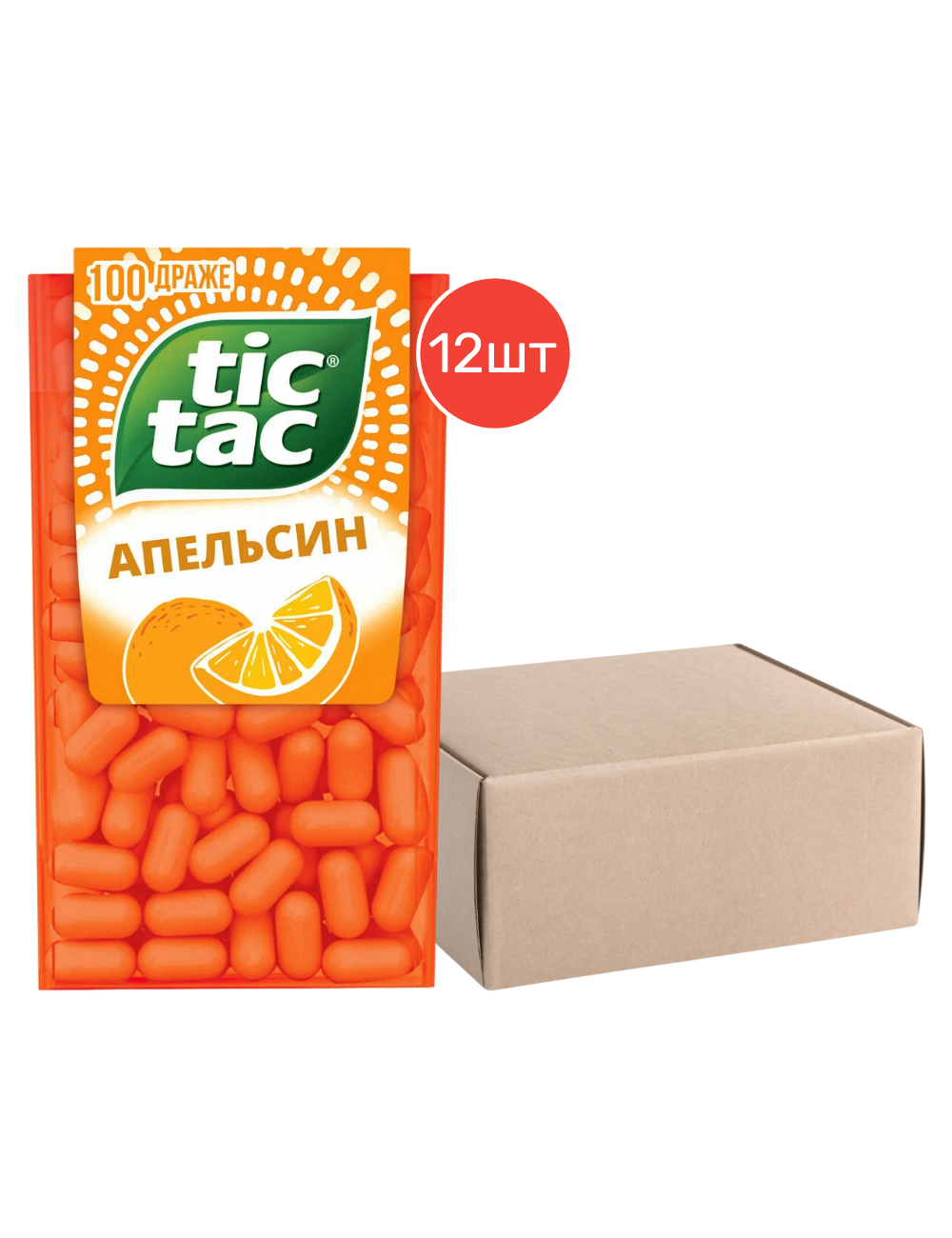 Драже Tic Tac со вкусом апельсина, 49г 12шт