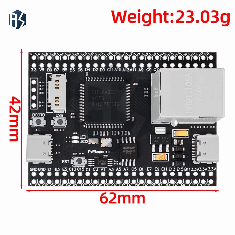 CH32V307VCT6 RISC-V модуль, 10pcs — фото 1