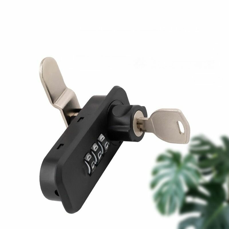 Замок кодовый, АБС-пластик, металлический сплав, черный, 3-значный код