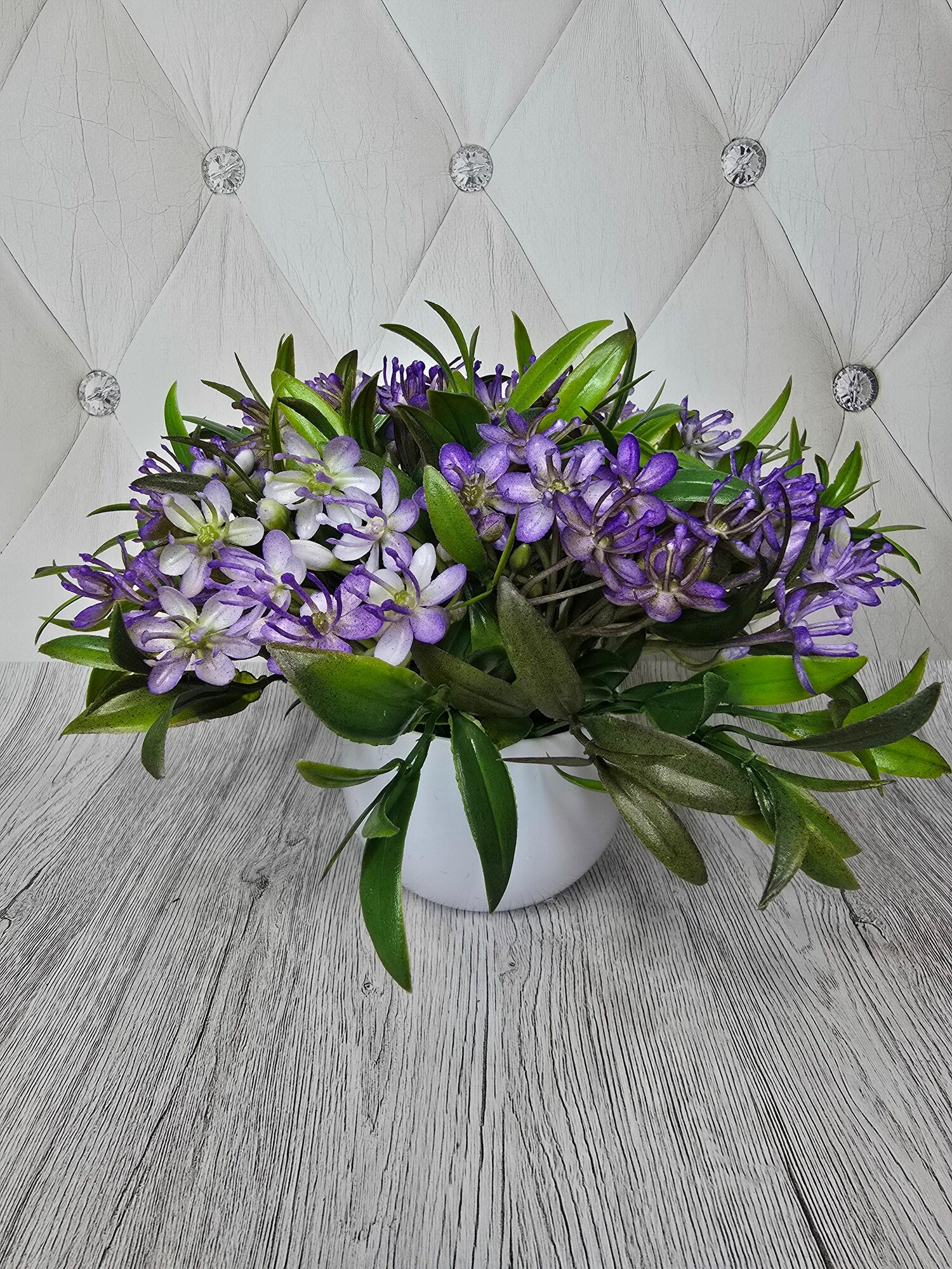 Искусственное растение Holodilova, высота 17см, в горшке, цветущие, пластик