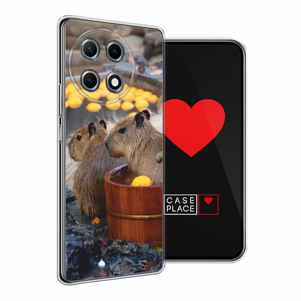 Чехол на Tecno Camon 30S Pro / Текно Камон 30S Про с принтом "Капибары отмокают" — фото 1
