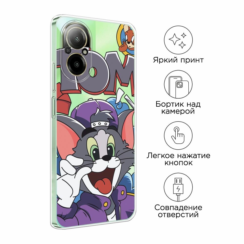 Чехол на Realme C67 4G / Реалми C67 4G с принтом "Том в кепке", прозрачный — фото 1
