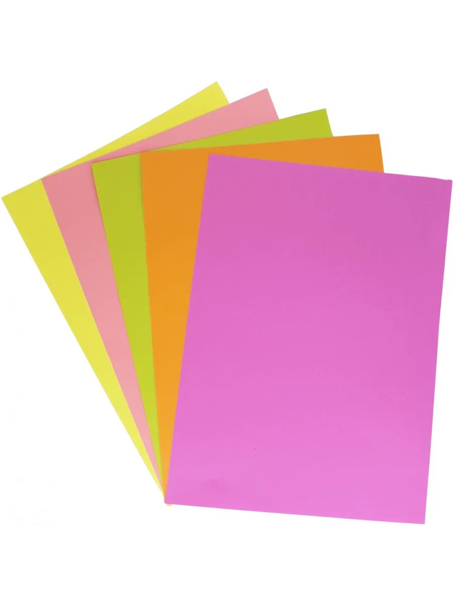 Бумага DAILY A4/80г/м2/100л./радуга неон (5цветов)