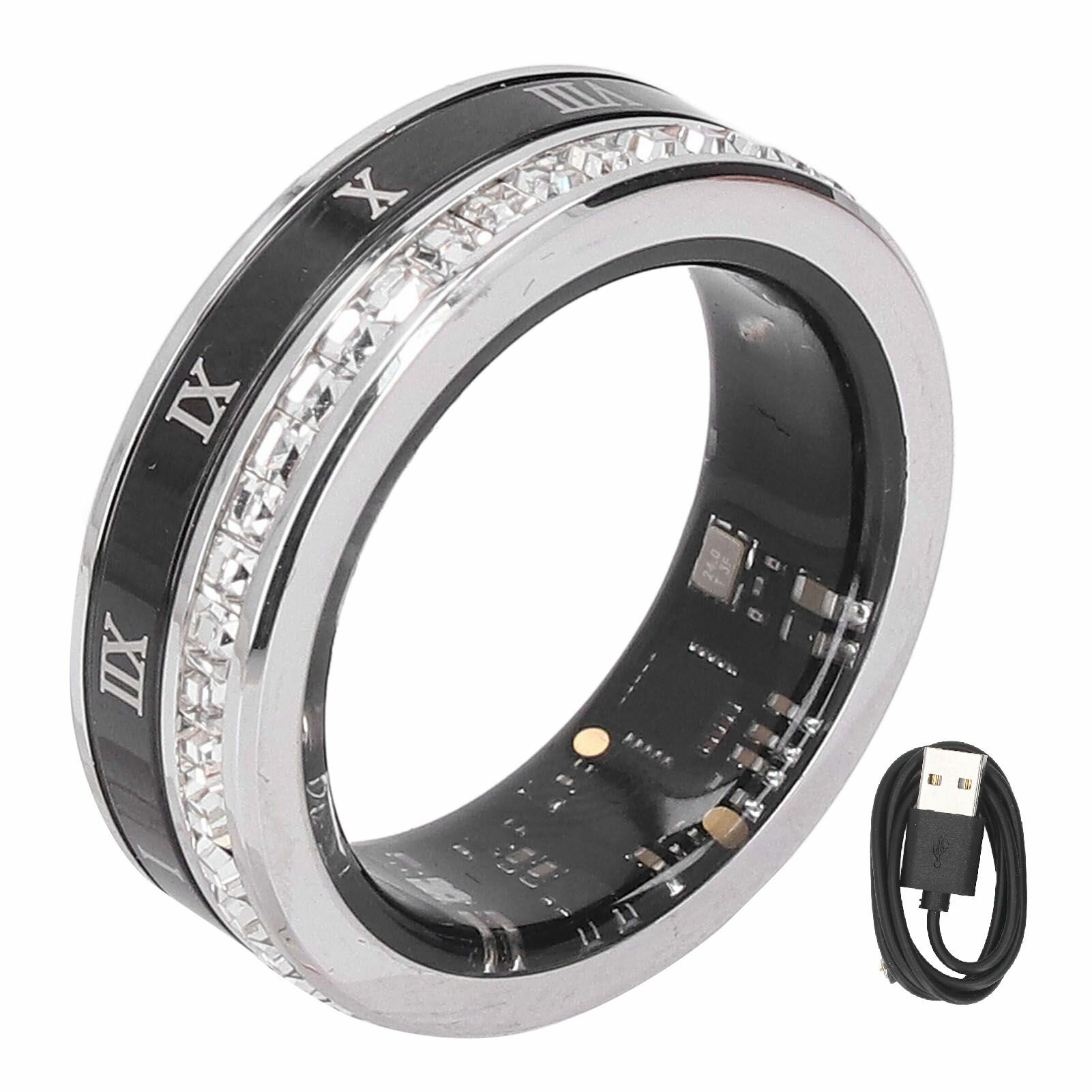 Смарт-кольцо из титана, серебристое, IP68, серебристое, IP68, размер 9 (18.9 мм)