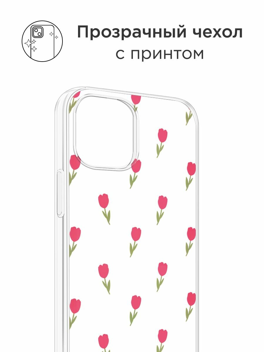 Чехол на Apple iPhone 6 Plus/6S Plus / Айфон 6 Плюс/Айфон 6С Плюс с принтом Паттерн из тюльпанов 1 — фото 1