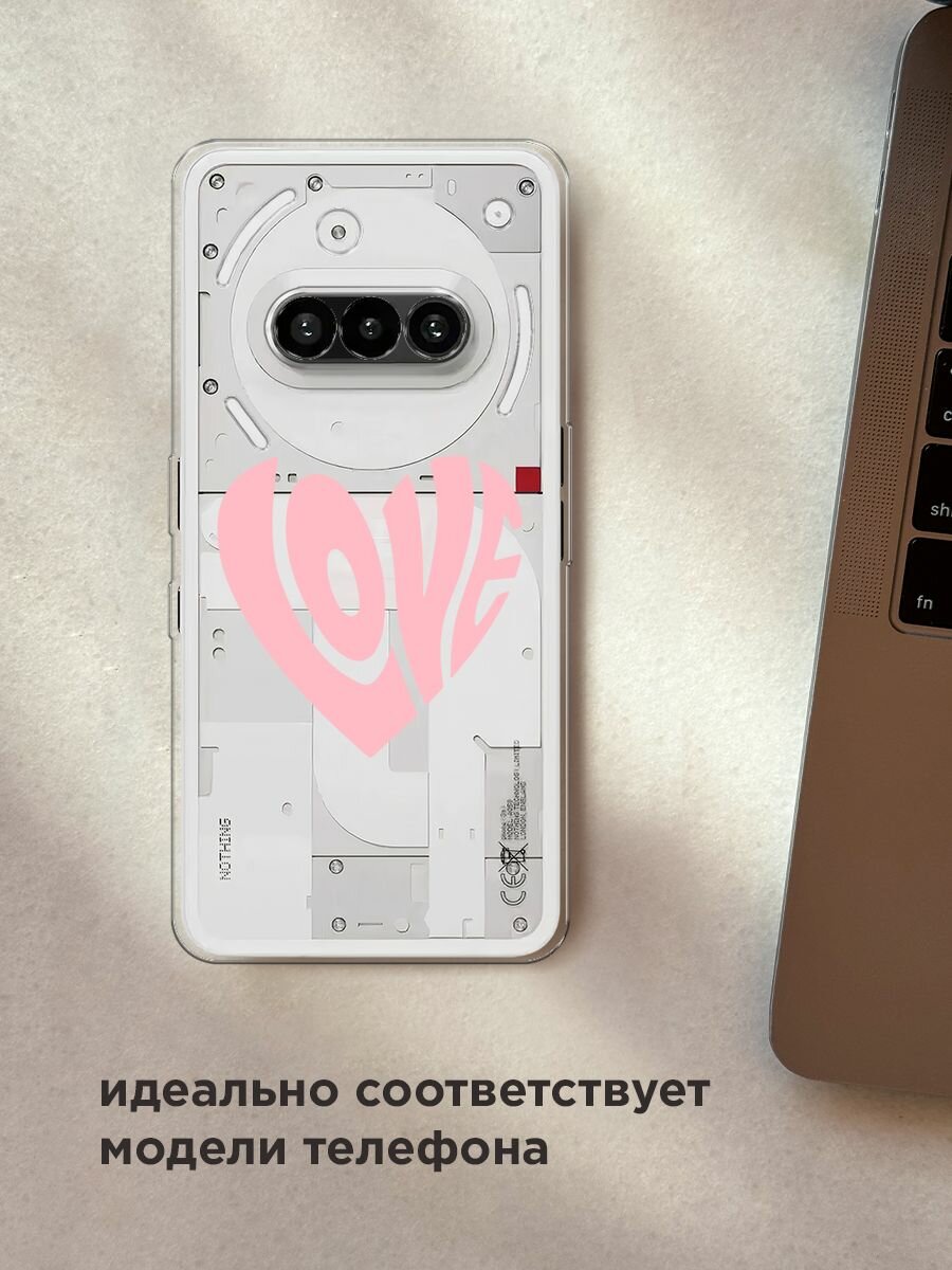 Чехол на Nothing Phone 3a / Нотинг Фон 3а с принтом "Love heart 3 - 14 февраля", прозрачный — фото 1