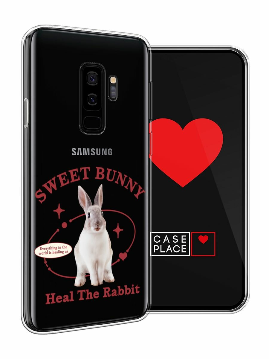 Чехол на Samsung Galaxy S9 + / Самсунг Галакси С9 Плюс с принтом "Heal the rabbit", прозрачный — фото 1