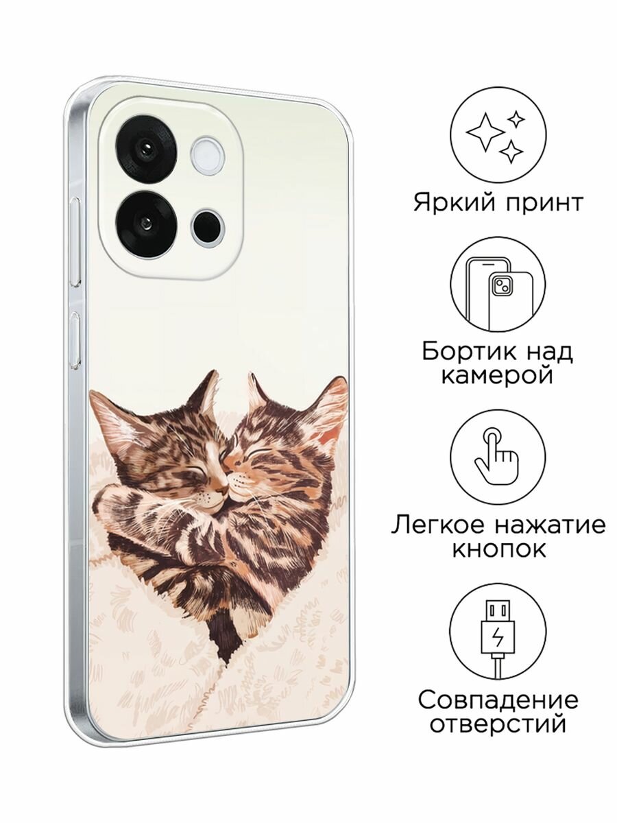 Чехол на OnePlus 13T / Ван Плас 13Т с принтом "Влюбленные котейки - 14 февраля" — фото 1