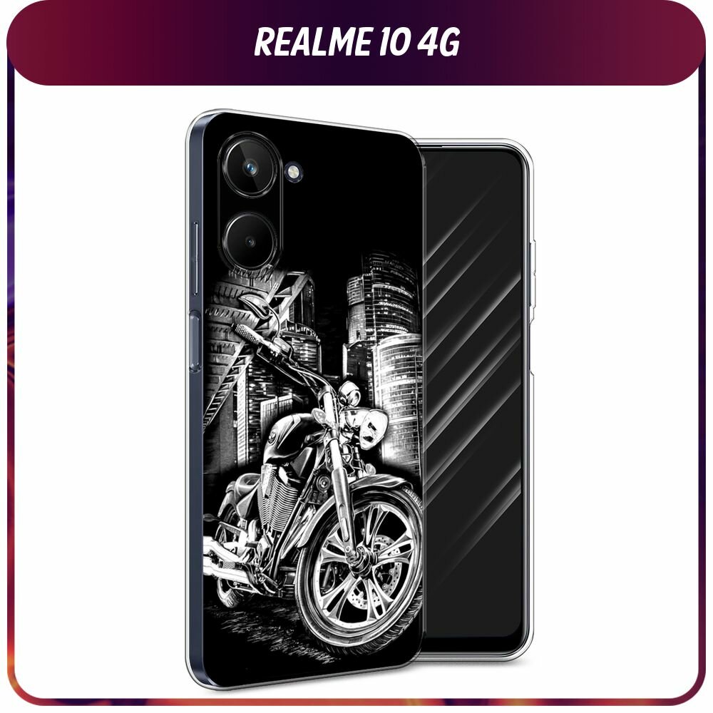Чехол на Realme 10 4G / Реалми 10 4G с принтом "Крутой байк"