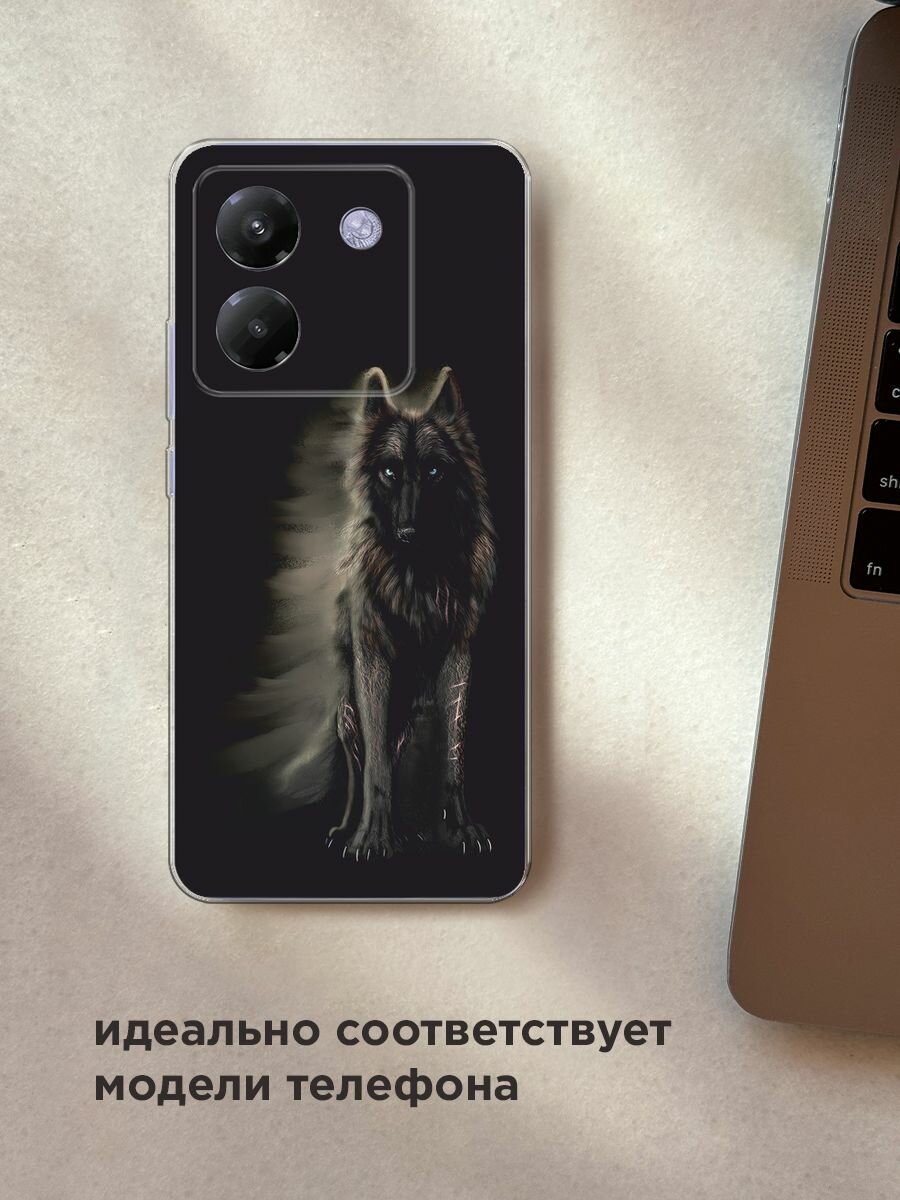 Чехол на Poco M7 Pro / Поко М7 Про с принтом "Туманный волк" — фото 1