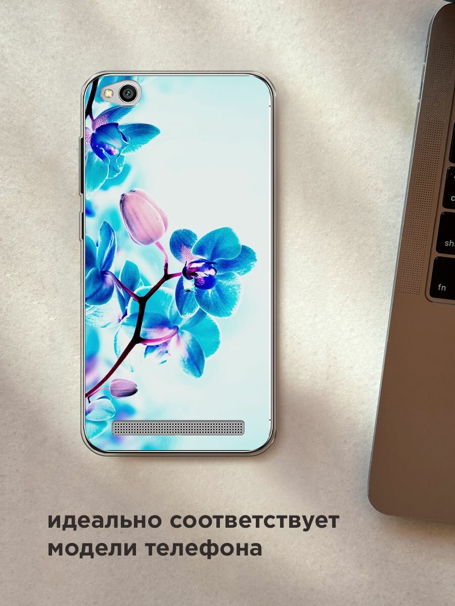 Чехол на Xiaomi Redmi 5A / Сяоми Редми 5а с принтом "Голубая орхидея" — фото 1