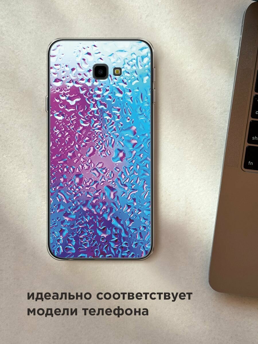 Чехол на Samsung Galaxy J4 Plus 2018 / Самсунг J4 Plus 2018 с принтом "Капли на стекле" — фото 1