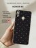 Чехол на Honor 8C / Хонор 8С с принтом "Черный фон и сердечки"
