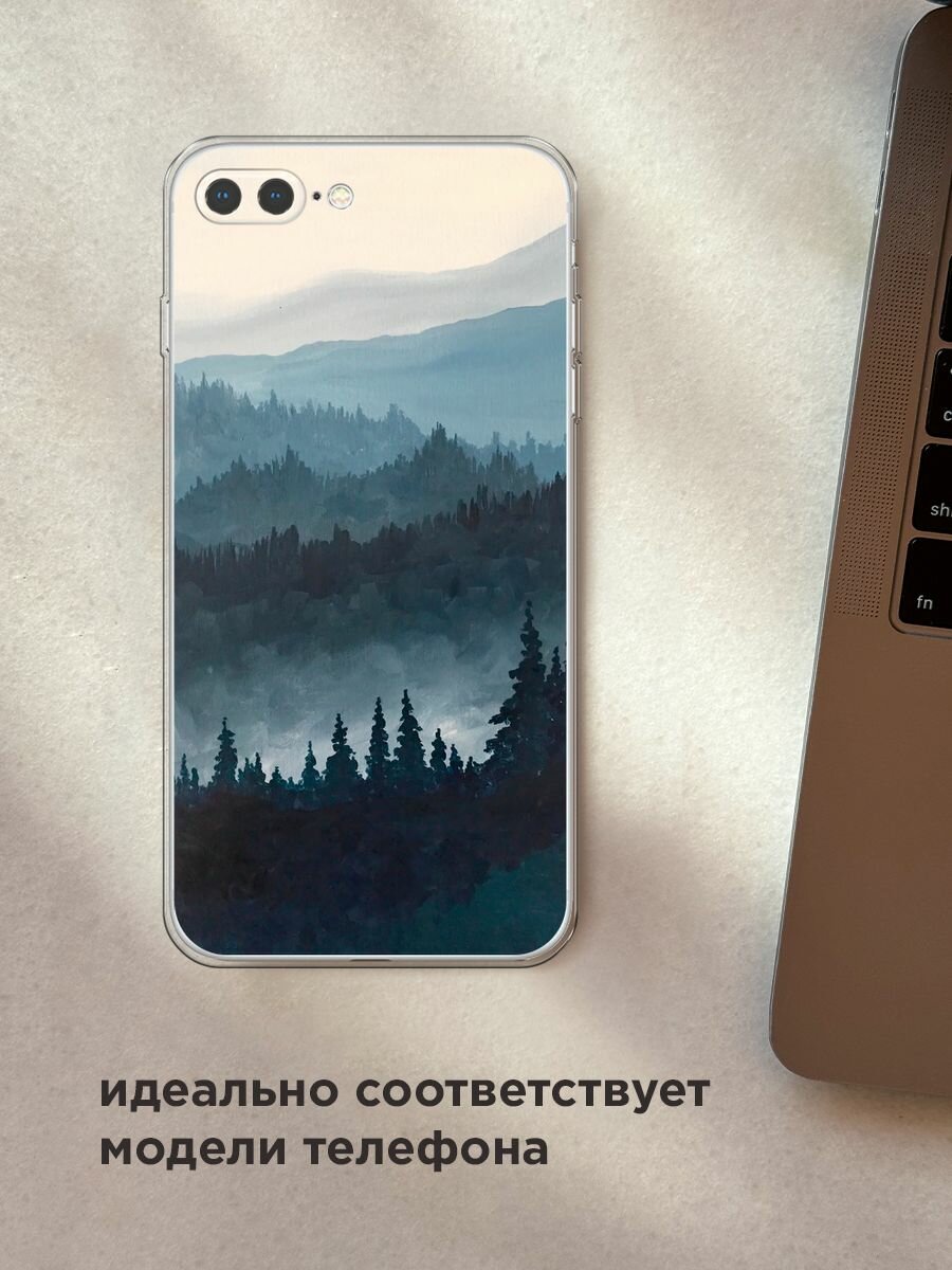 Чехол на Apple iPhone 7 Plus / Айфон 7 Плюс с принтом "Туманные горы" — фото 1
