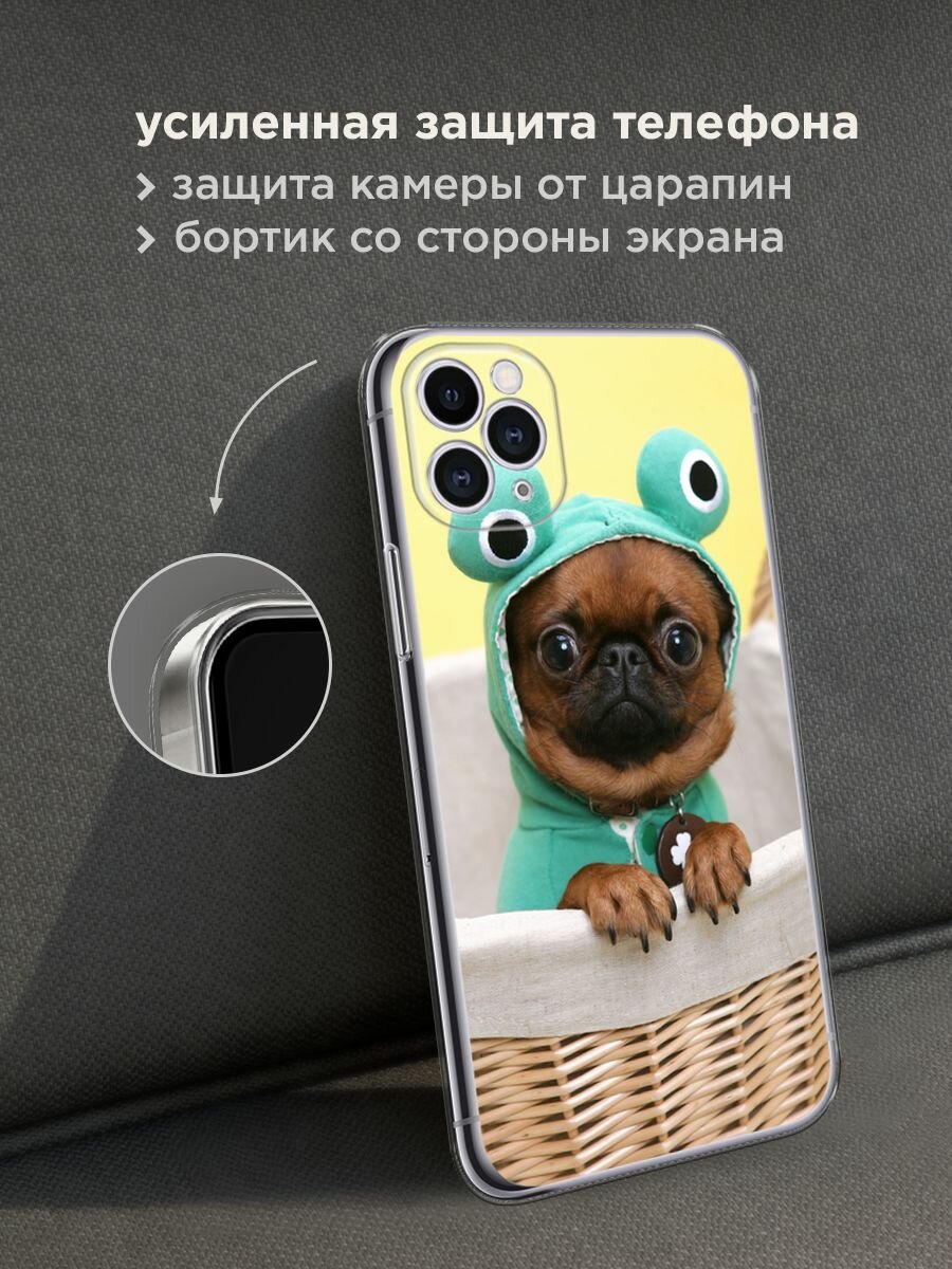 Чехол на Apple iPhone 11 Pro / Айфон 11 Про с принтом "Собачка в шапке лягушки" — фото 1