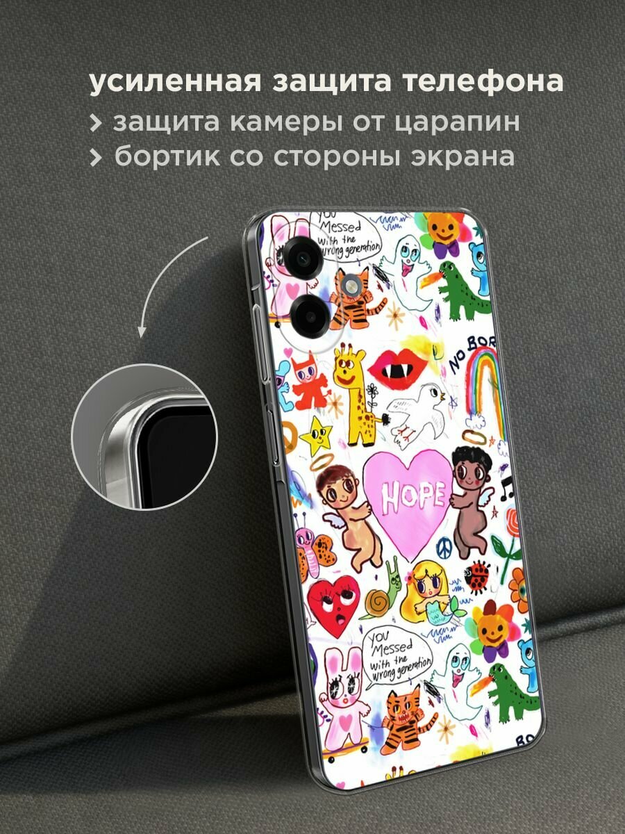 Чехол на Samsung Galaxy A07 / Самсунг А07 с принтом "Милые рисунки" — фото 1