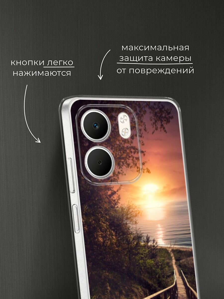 Силиконовый чехол на Oppo A5x / Оппо А5x с принтом "Мост у воды" — фото 1