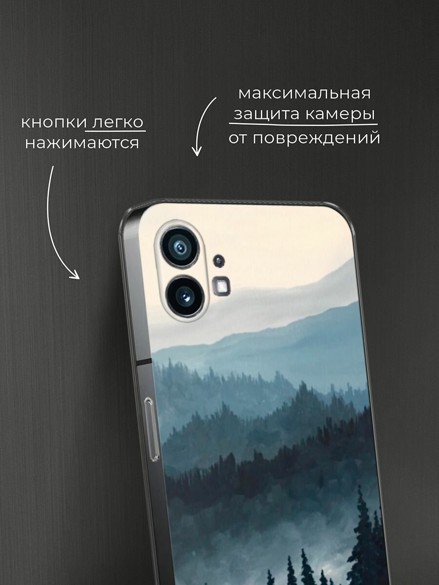Чехол на Nothing Phone 1 / Нафинг Фон 1 с принтом "Туманные горы" — фото 1