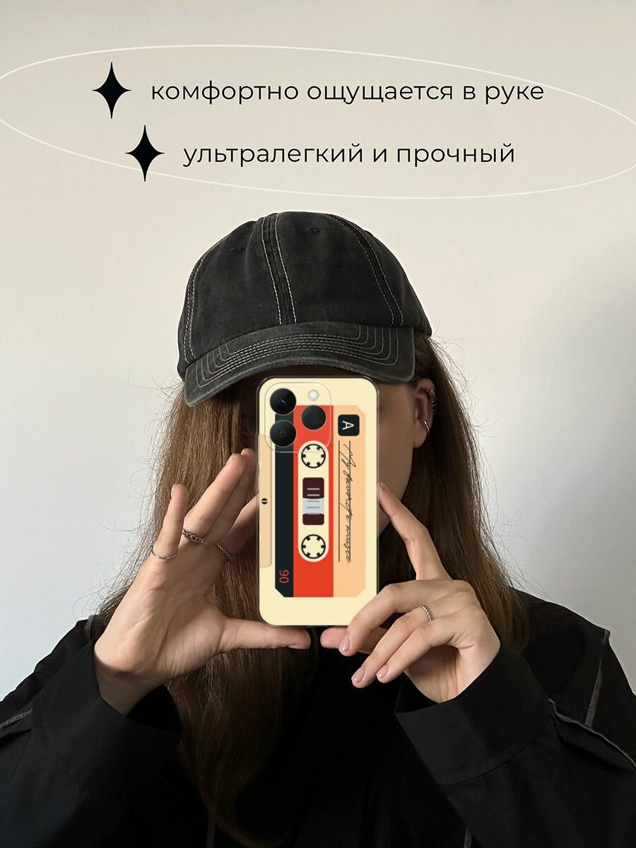 Чехол на Realme 15T / Реалми 15Т с принтом "Бежевая кассета" — фото 1